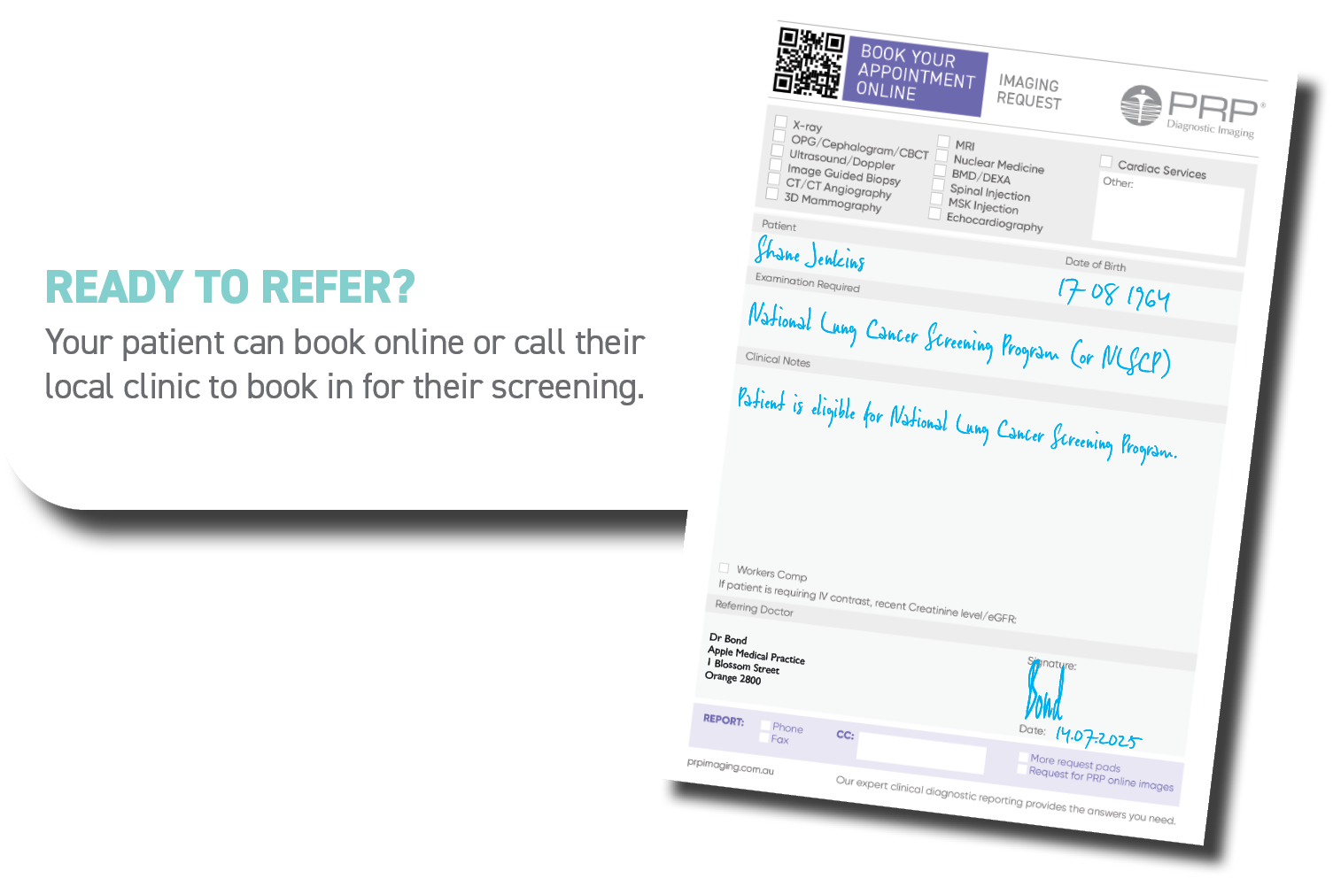 Lung Screening via the National Lung Screen Program - PRP Diagnostic ...